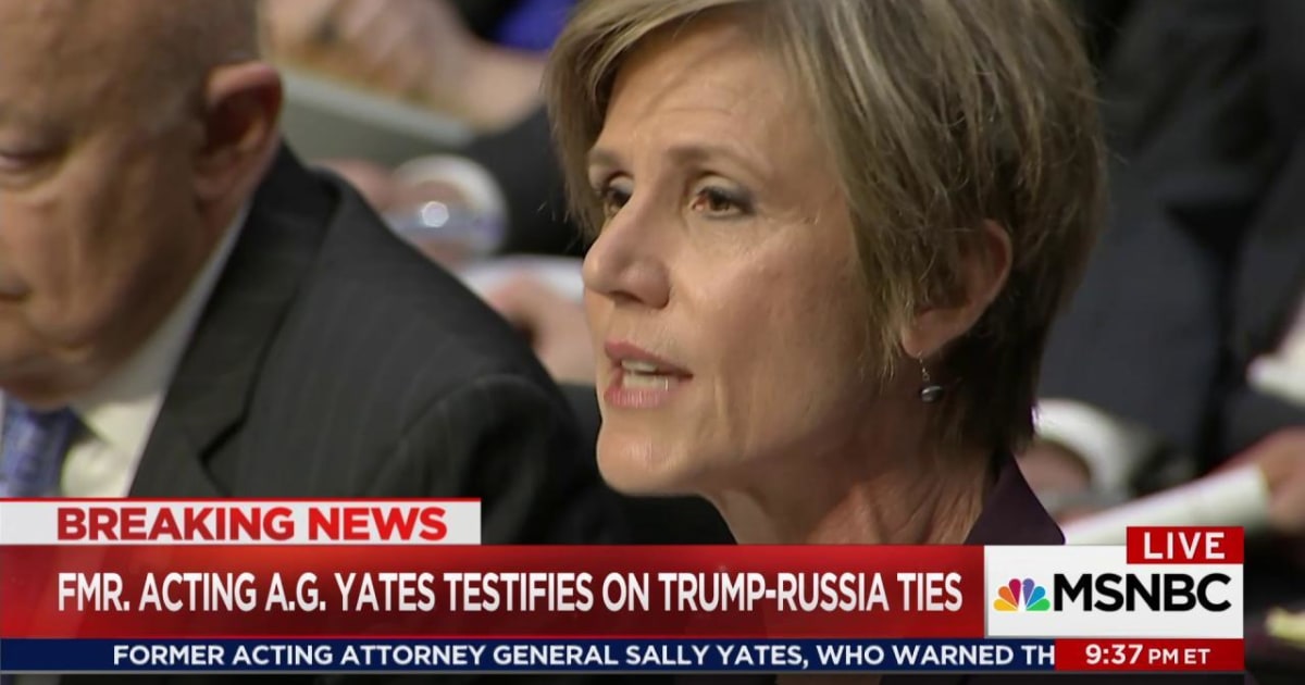 Yates breaks silence for Senate testimony