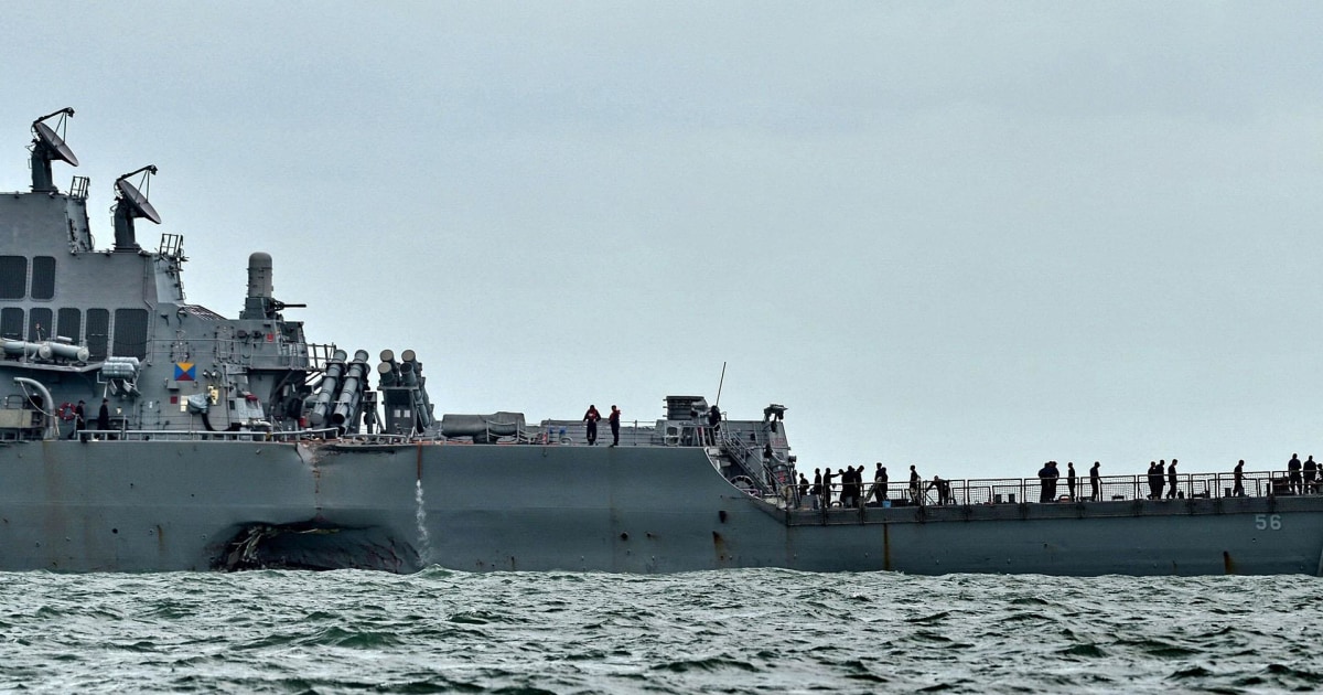 USS John S. McCain guided-missile destroyer collides with tanker near ...