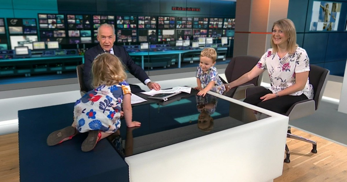 Iris Wronka, 2, goes walkabout during ITV News interview with her mom