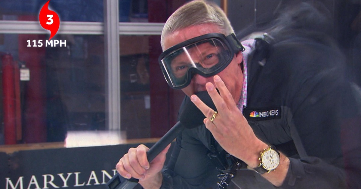 see what it looks like to stand in category 3 winds