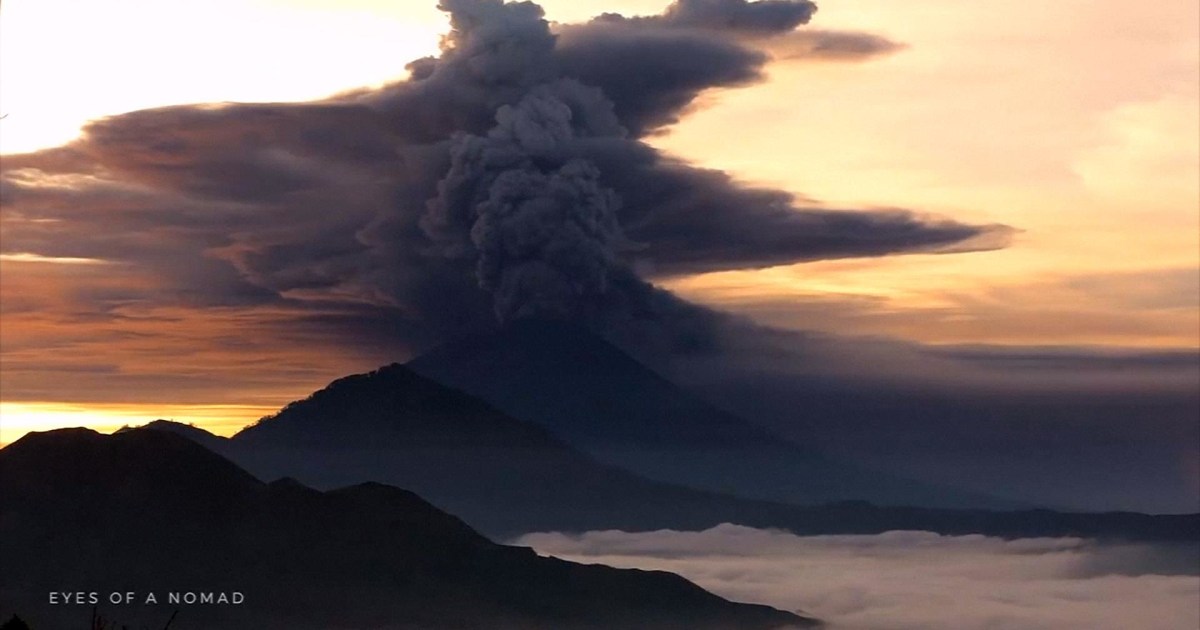 Cold Lava Spews out of Volcano as Bali Braces for Eruption