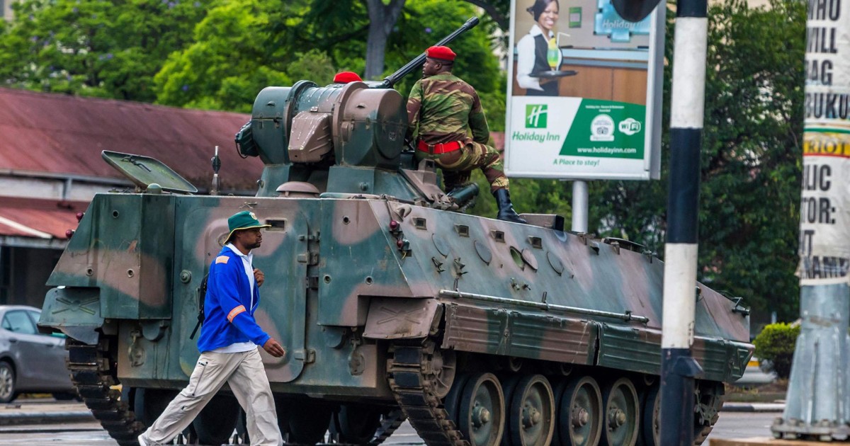 Soldiers on the streets as power changes hands in Zimbabwe