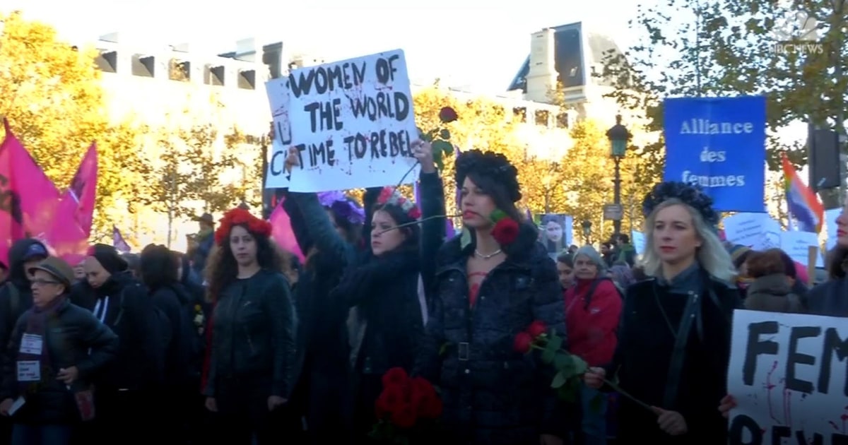 Thousands march to protest violence against women