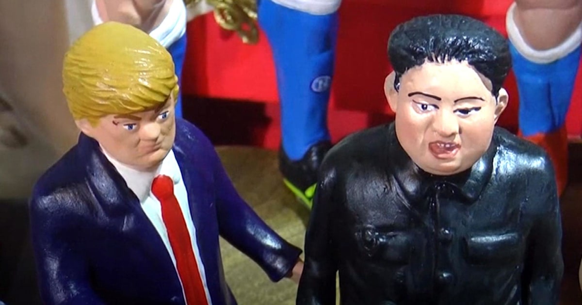 President Donald Trump and North Korea’s Kim Jong Un appear in nativity ...