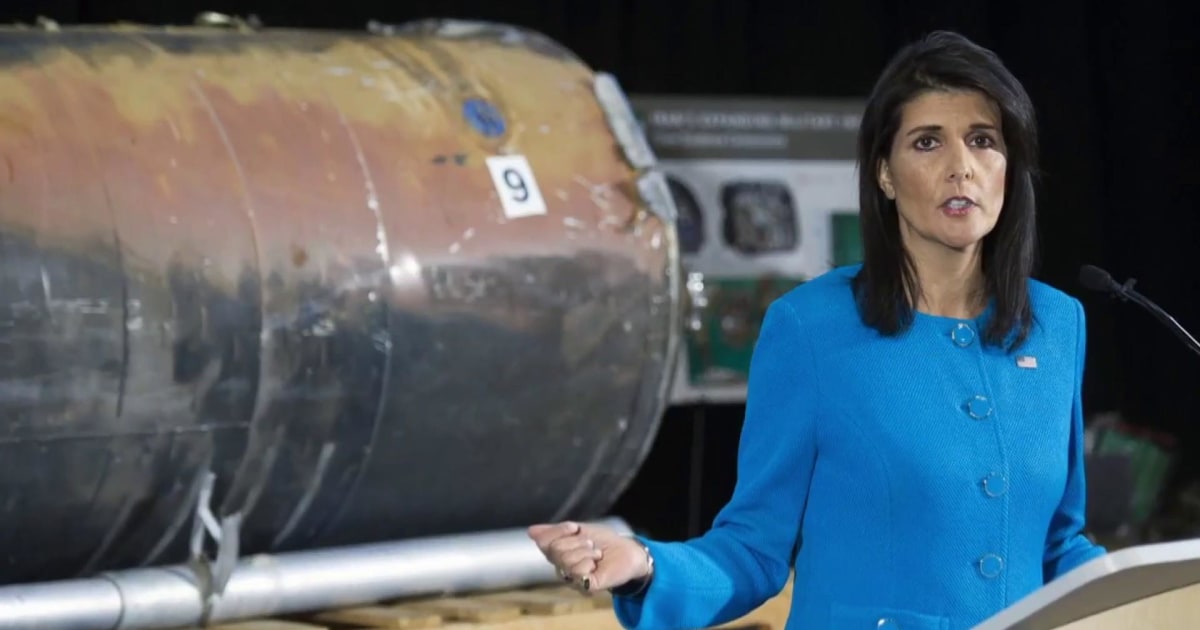 Haley displays missile as evidence Iran is violating UN resolutions