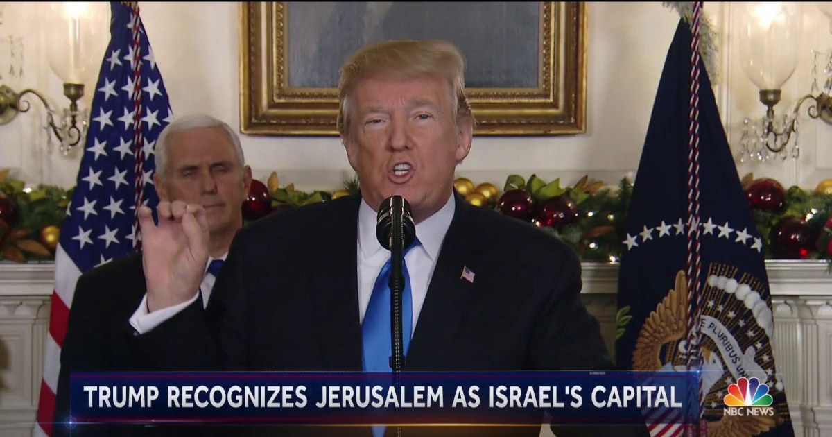 Trump announces the U.S. recognizes Jerusalem as Israel’s capital