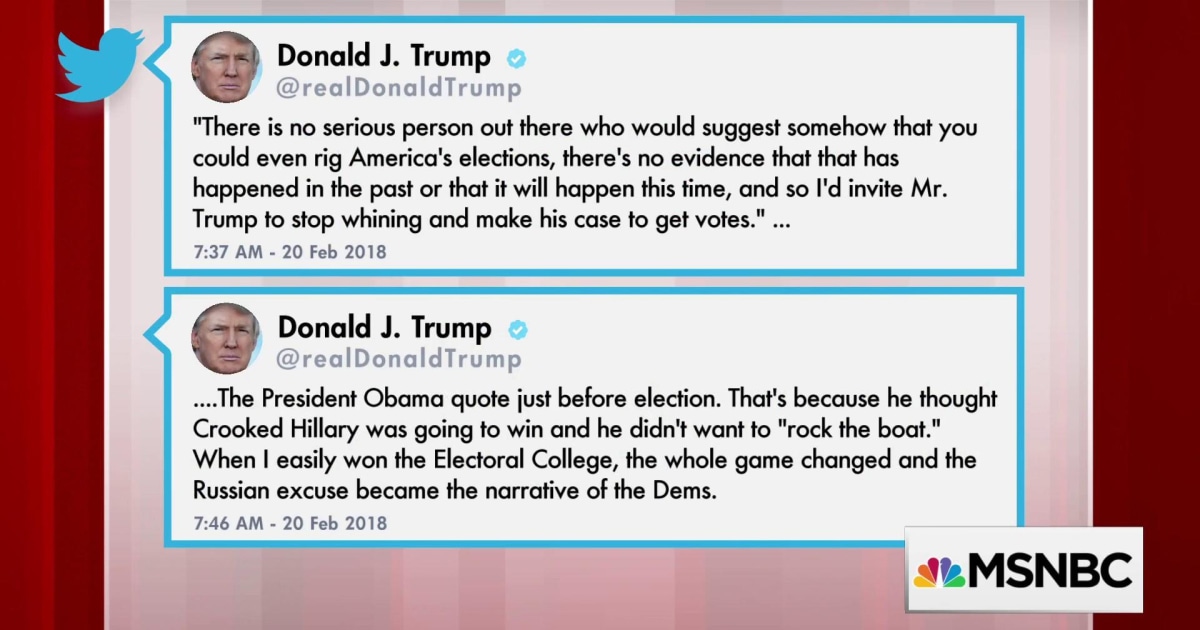 In new tweets, Trump uses Obama's words on election rigging