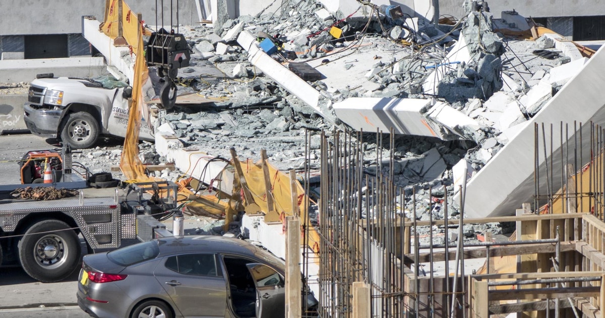 Miami bridge collapse traps eight vehicles