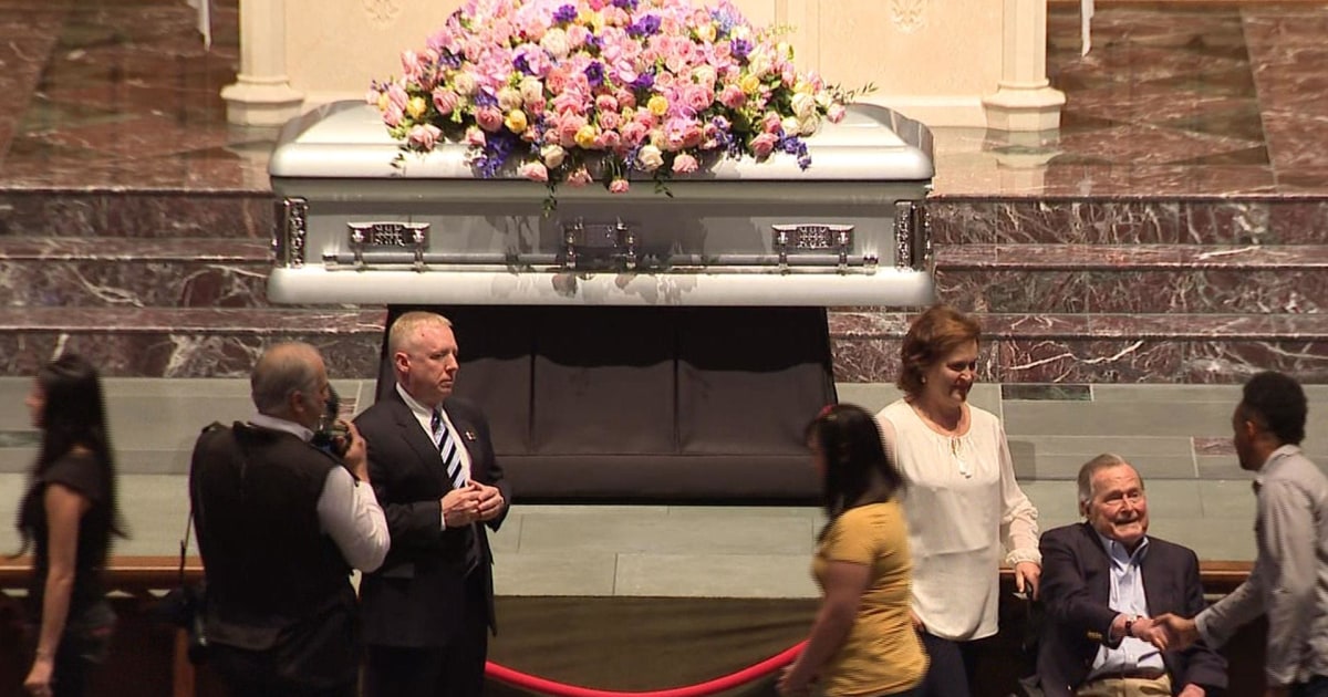 Barbara Bush in repose visited by George H. W. Bush