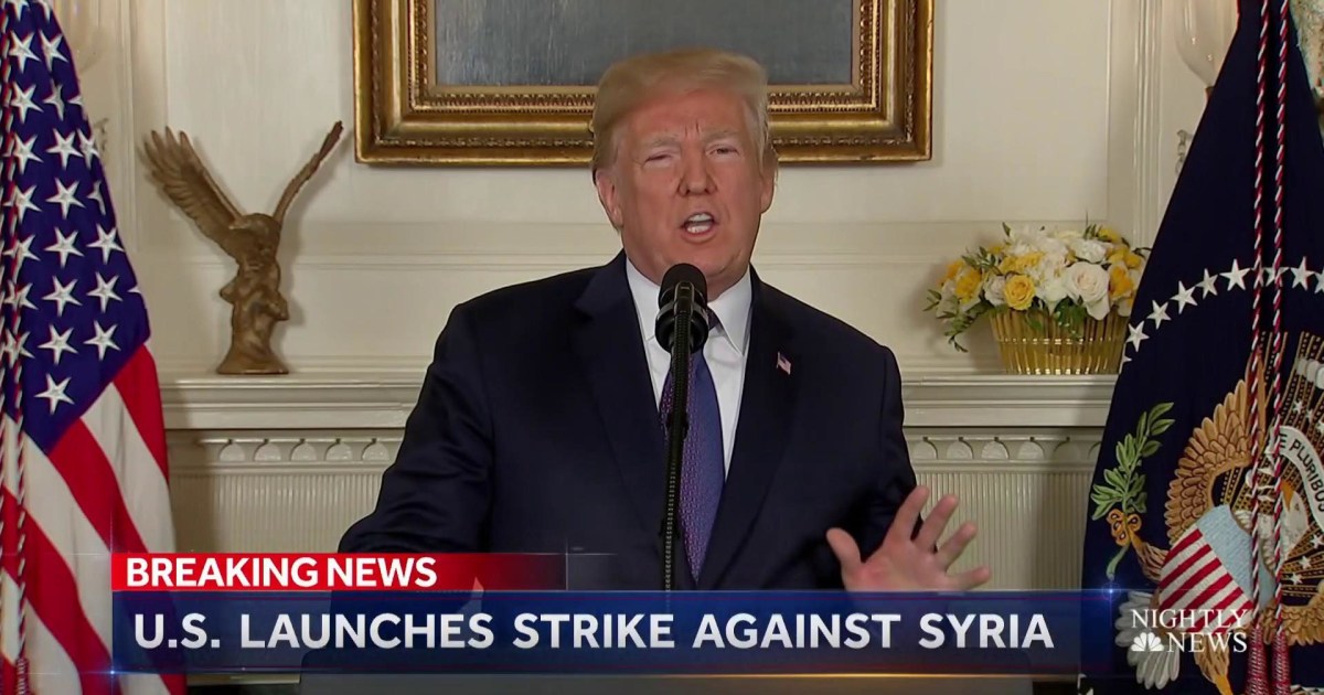 US launches strike on Syria after suspected chemical weapons attack