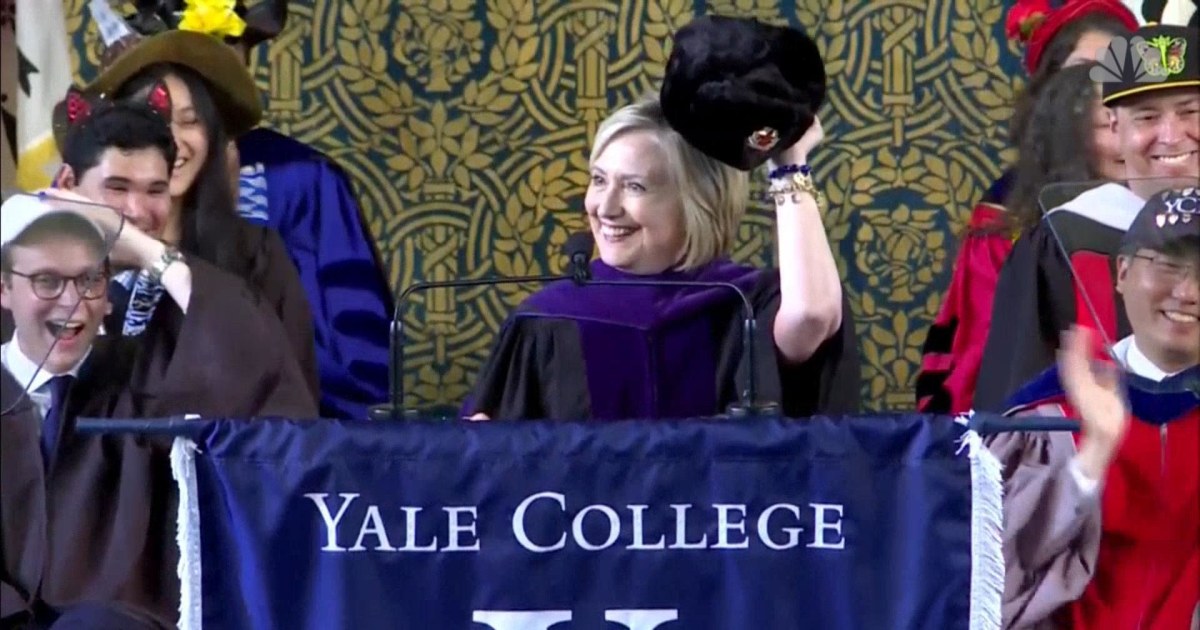 Hillary Clinton pokes fun at Trump and herself during a speech at Yale ...