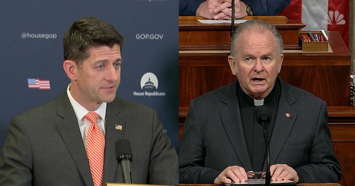 As House chaplain returns, Ryan says the two ‘had a good meeting this ...