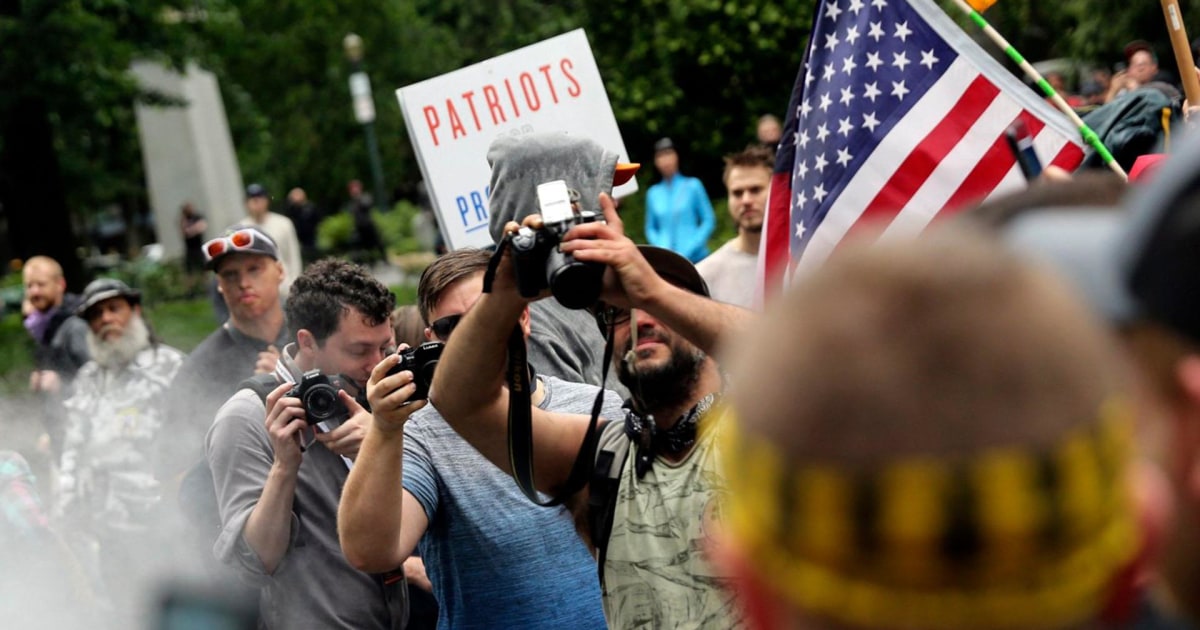 Antifa, anti-police brutality protesters clash with Patriot Prayer ...