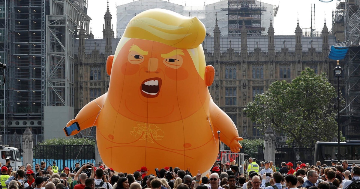 Blimp portrays Donald Trump as baby in London’s Parliament Square
