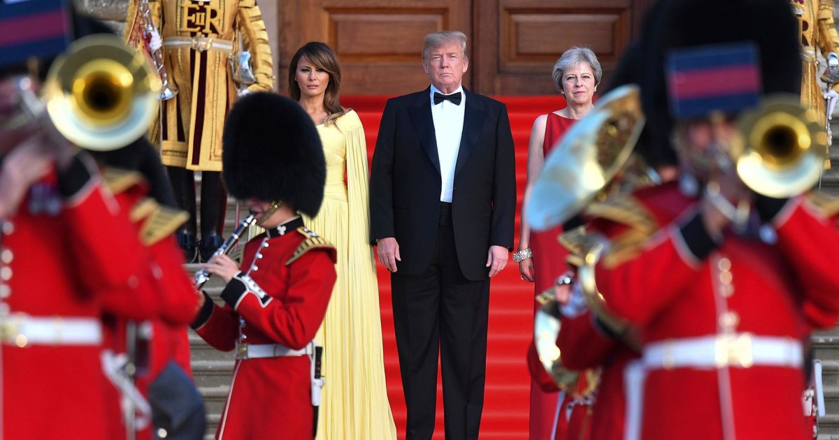 Trump greeted with British pomp and ceremony