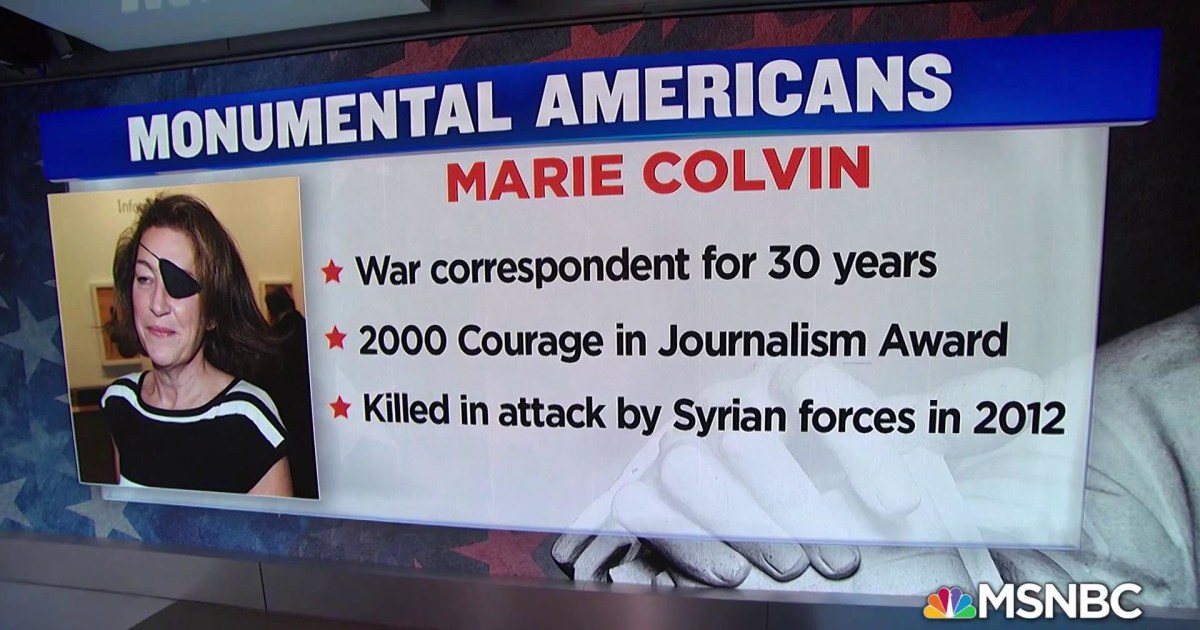 Courageous journalist Marie Colvin is a #MonumentalAmerican