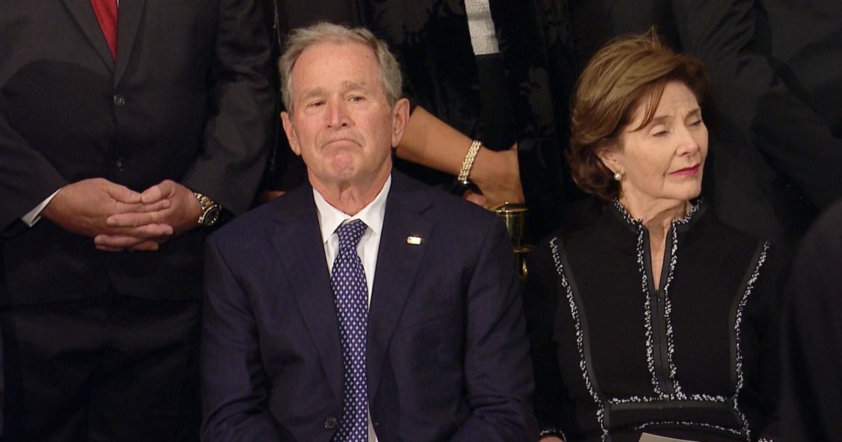 Former President George W. Bush becomes emotional during tribute to ...