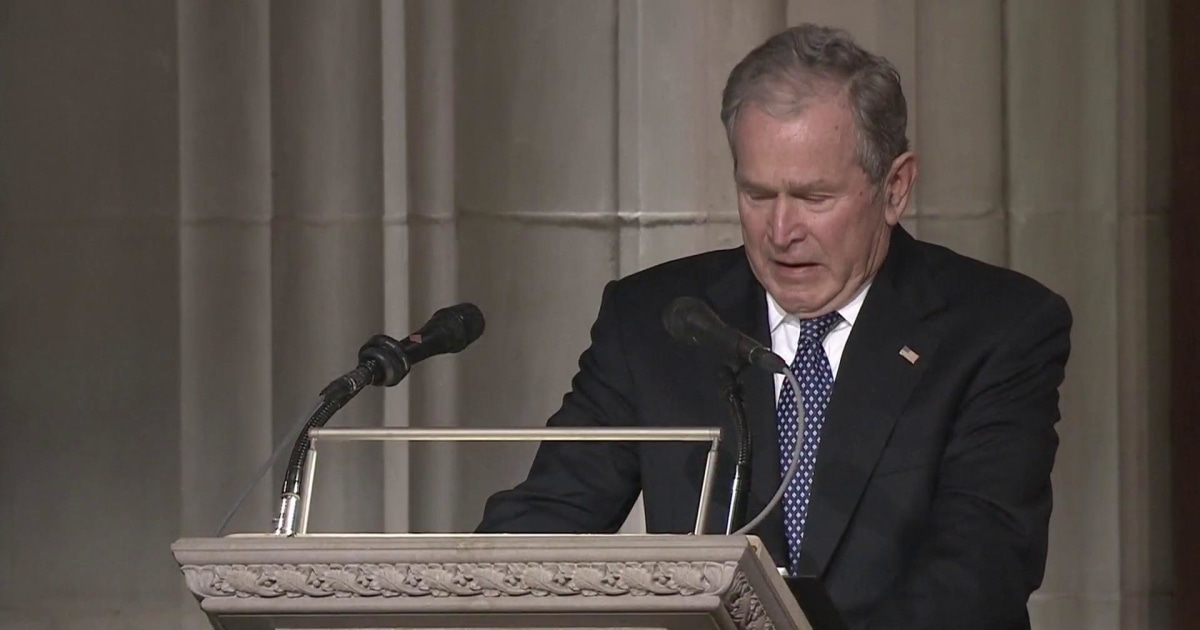 George W. Bush praises the 'best father' in emotional eulogy
