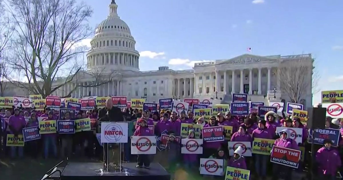 Federal workers protest government shutdown in D.C.