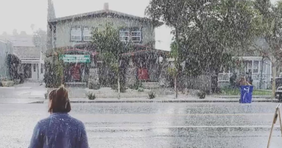 Snow falling in Los Angeles, Pasadena and California's coastal cities.