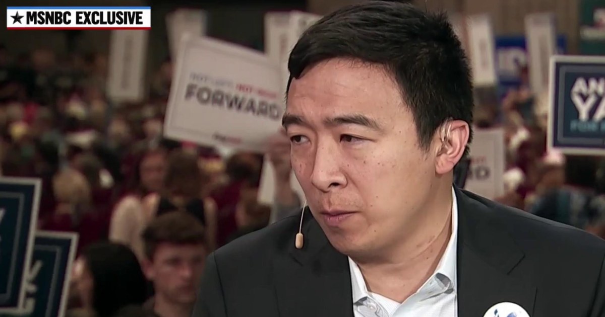 Yang wants to focus on his proposal for a 'trickle up' economy, not mud ...