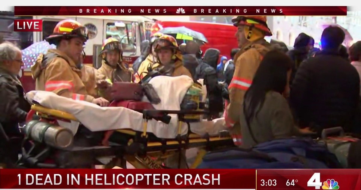 Helicopter crash on top of building in New York City leaves one dead