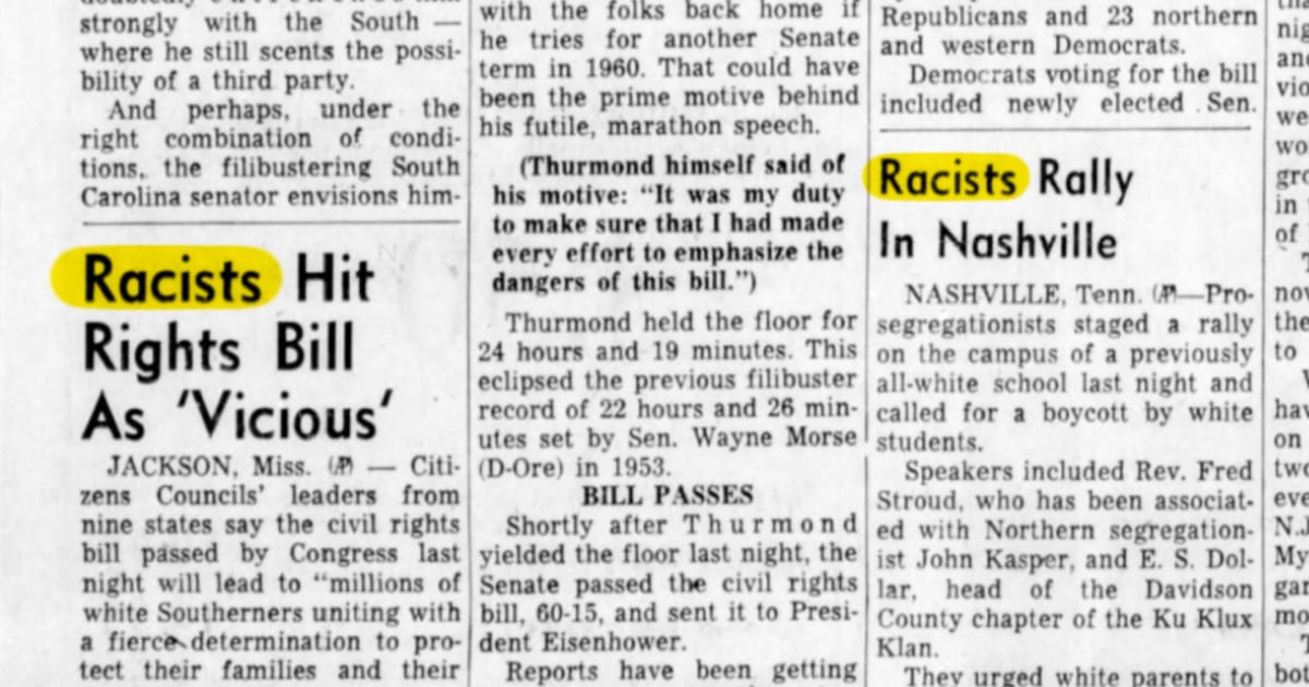Before the civil rights movement, it was common to call something ...