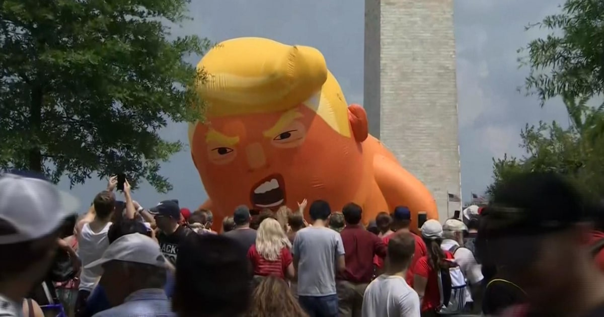 'Trump Baby' blimp deflated on National Mall amid stormy weather
