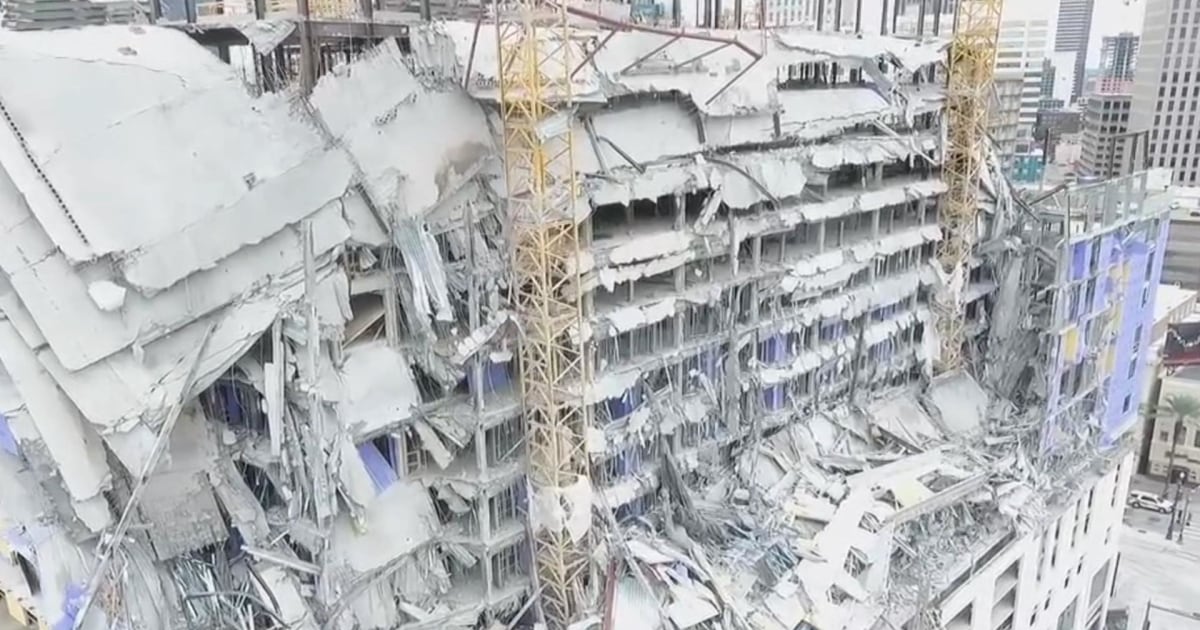 Drone video shows aftermath of Hard Rock Hotel collapse