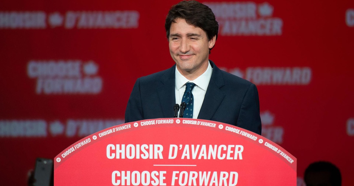 Trudeau thanks supporters after projected win