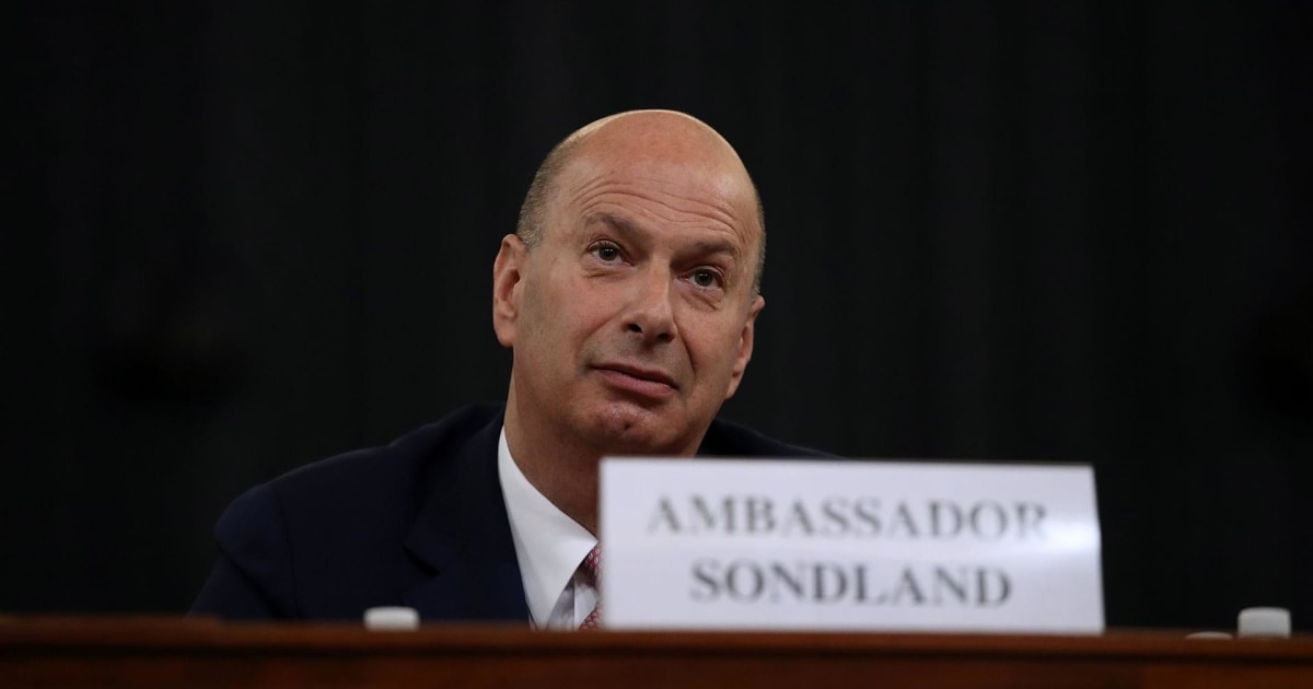 Sondland delivers his opening statement in impeachment hearing