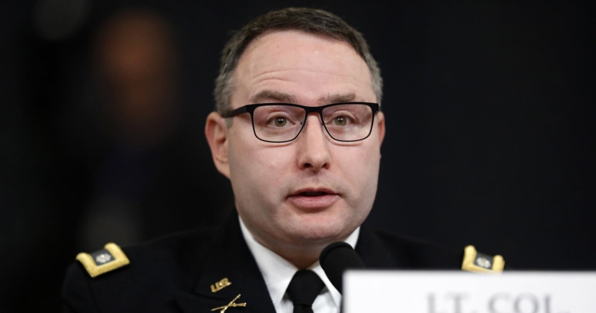 Vindman says Trump's Ukraine call was classified on the fly