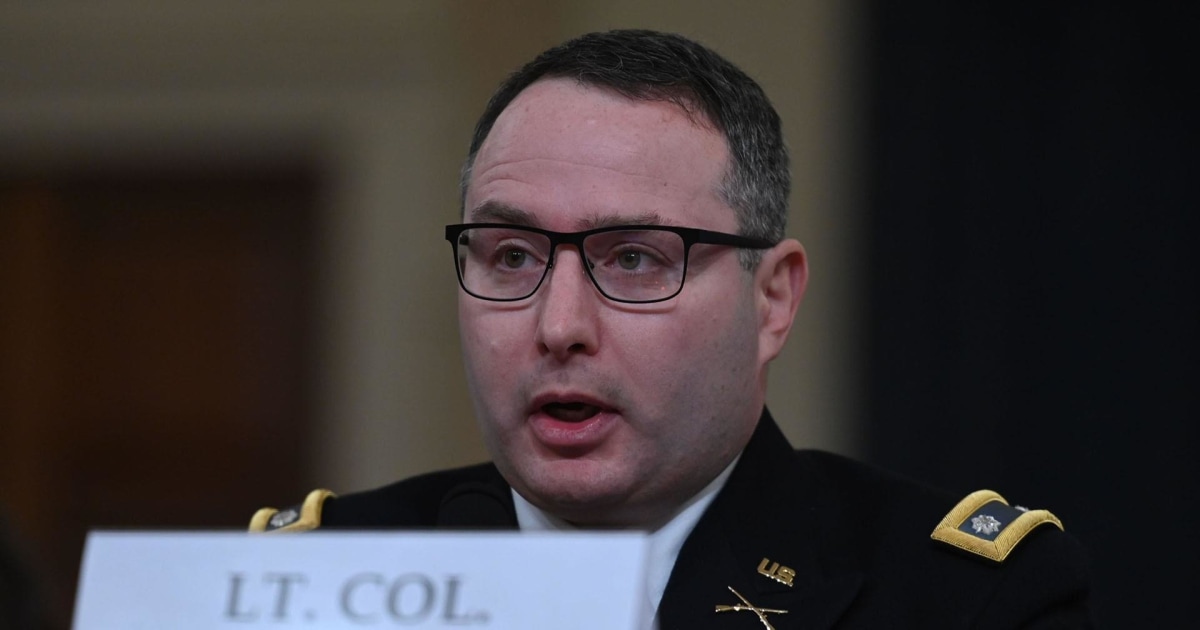 Vindman says he felt he had to report Trump's call with Ukraine
