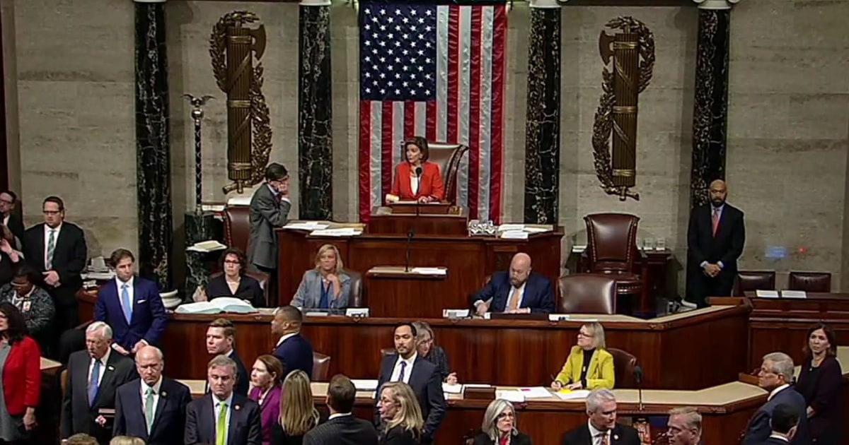 House votes along party lines, passing resolution on impeachment ...