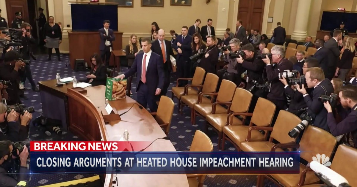 Democratic and Republican counsels make closing arguments on impeachment