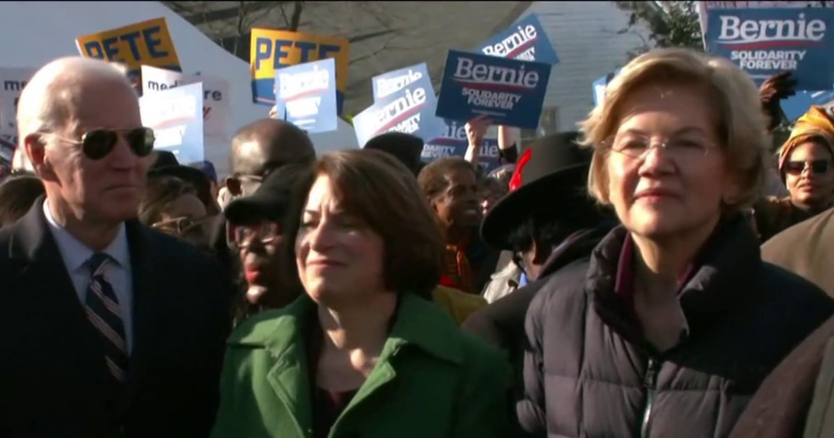 2020 Democratic candidates march together for MLK Day