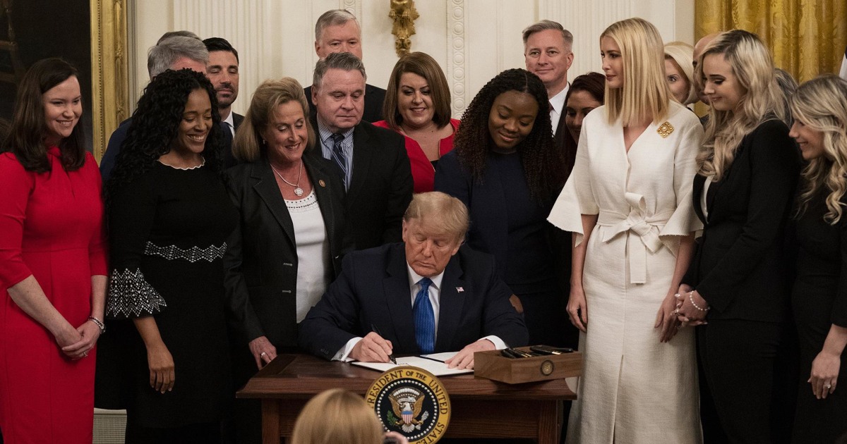 Trump Signs Executive Order At Human Trafficking Summit