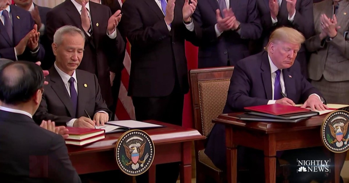Trump signs ‘Phase 1’ of trade deal with China