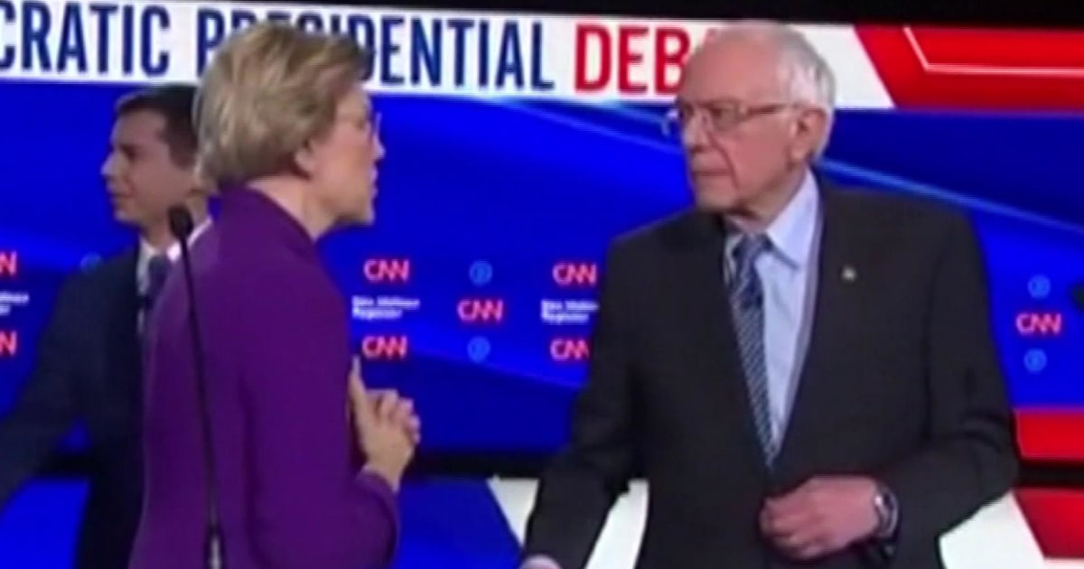 Hot mic captures Warren, Sanders in post-debate confrontation