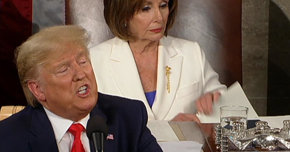 Video shows Nancy Pelosi ripping Trump's SOTU speech before tearing it ...
