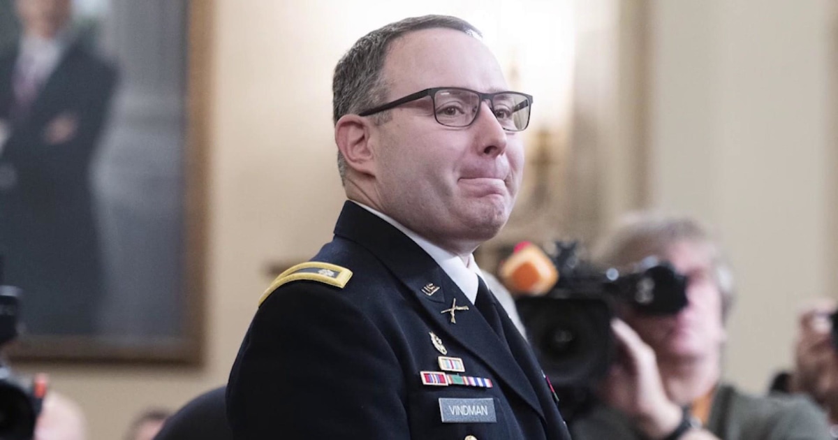 Vindman ’escorted’ from White house, appeals court dismisses emoluments ...