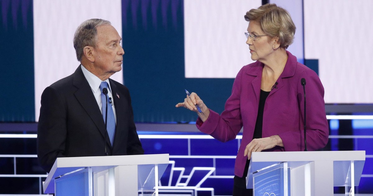 Watch Warren call Bloomberg 'arrogant billionaire' and challenge him on ...