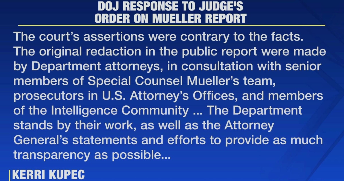 DOJ responds to judge questioning Barr’s ‘credibility’