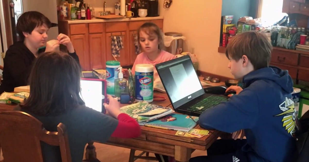 Americans staying at home struggle to balance work and family