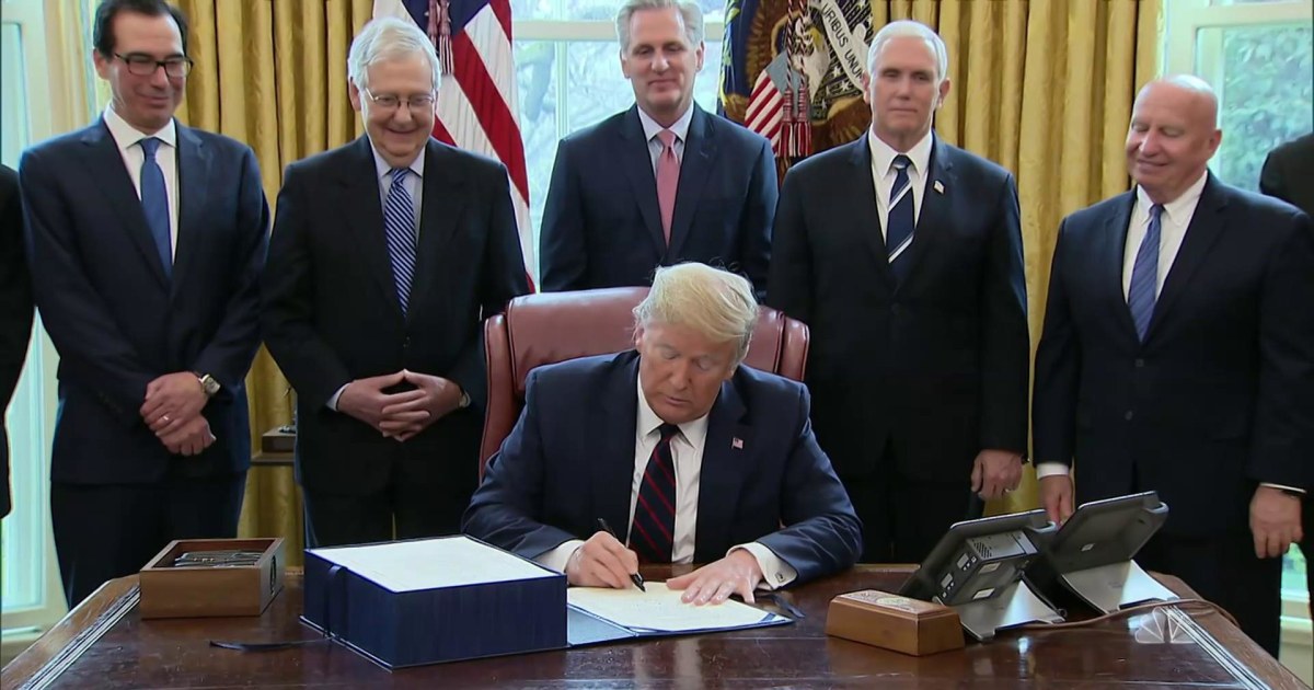 Trump signs $2 trillion coronavirus relief package