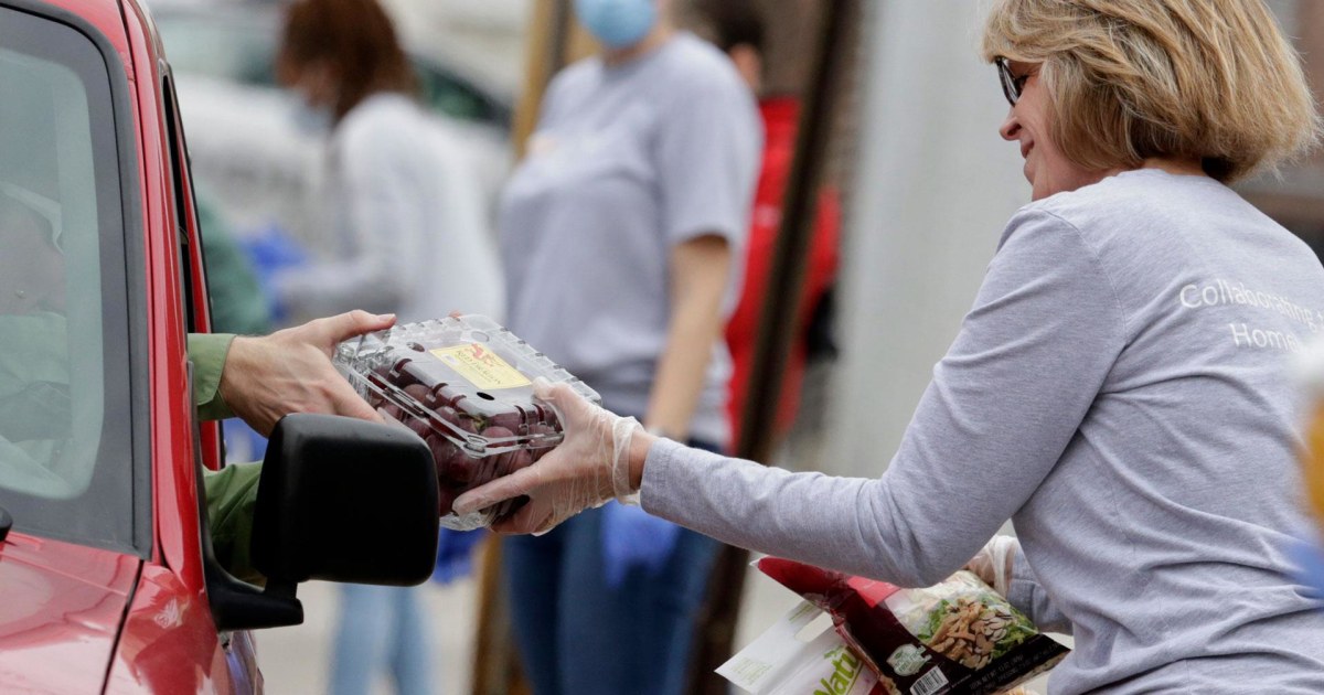Food bank lines surge across America with the rate of unemployment