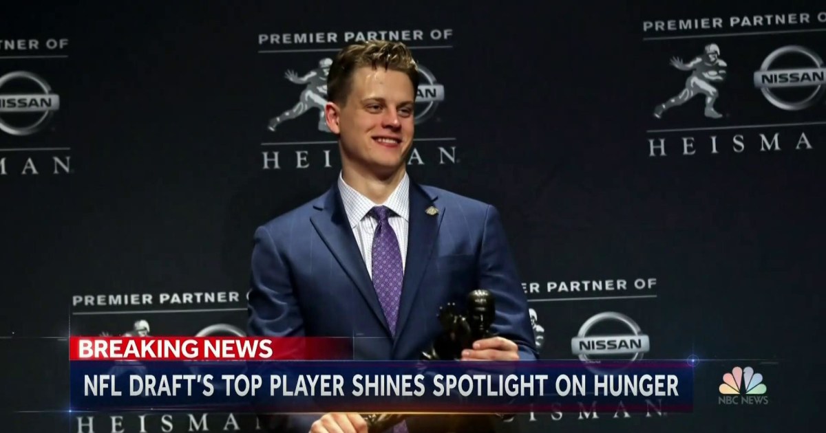 Top pick in NFL’s first virtual draft highlights America’s hunger crisis