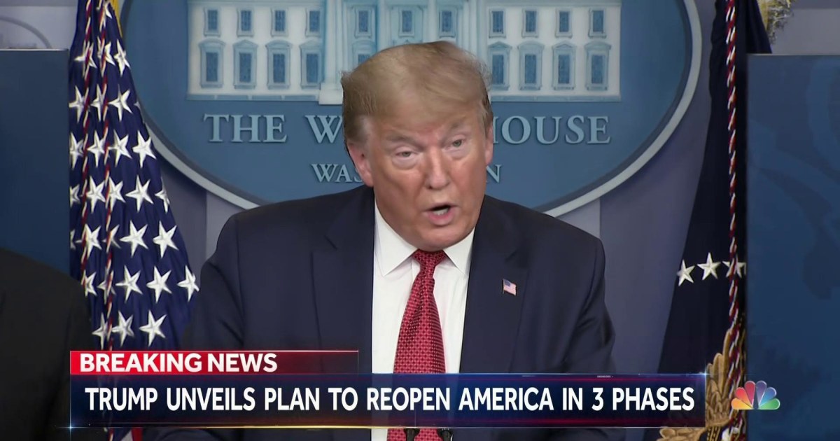 Trump outlines new guidelines to reopen U.S. in phases