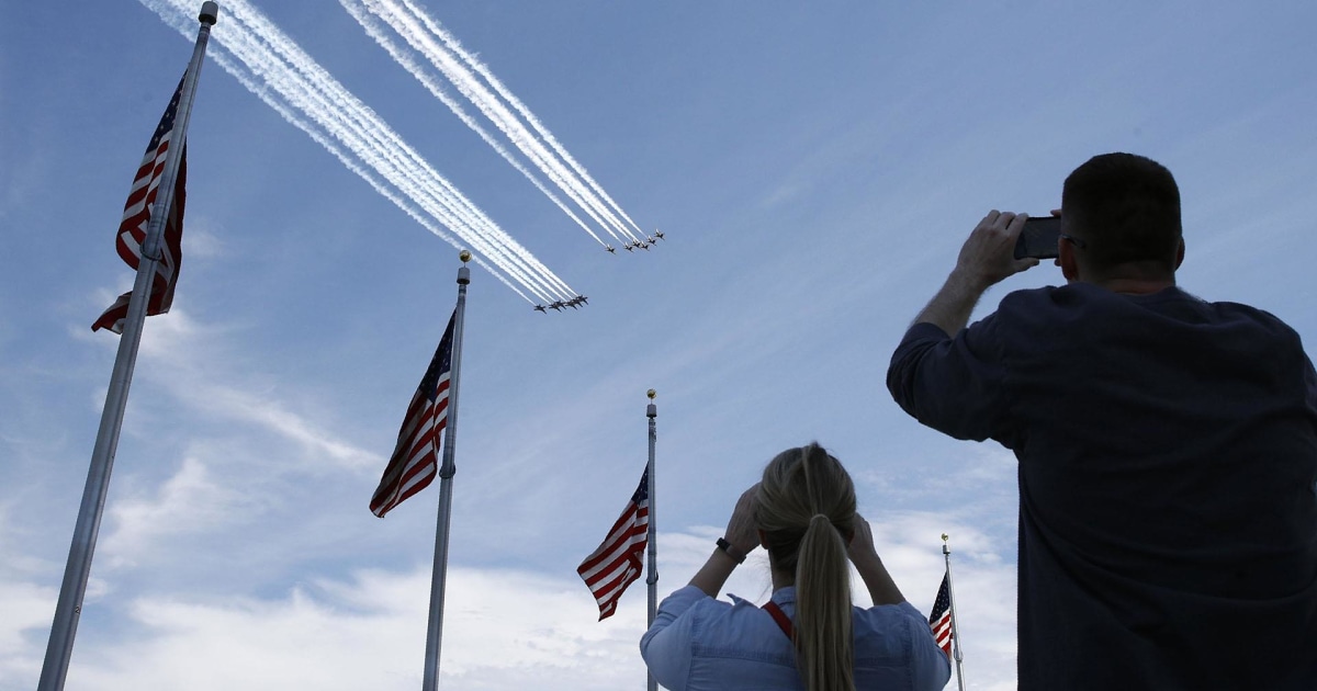 Blue Angels and Thunderbirds perform flyover of Washington, D.C.
