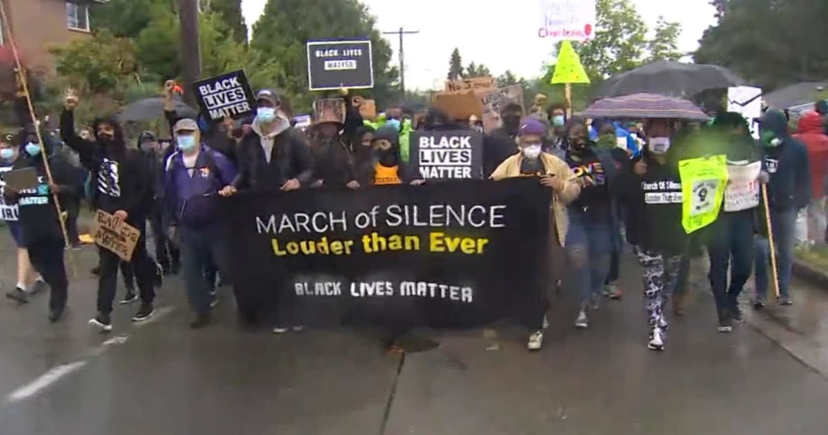 Thousands in Seattle march in silent protest supporting Black Lives Matter